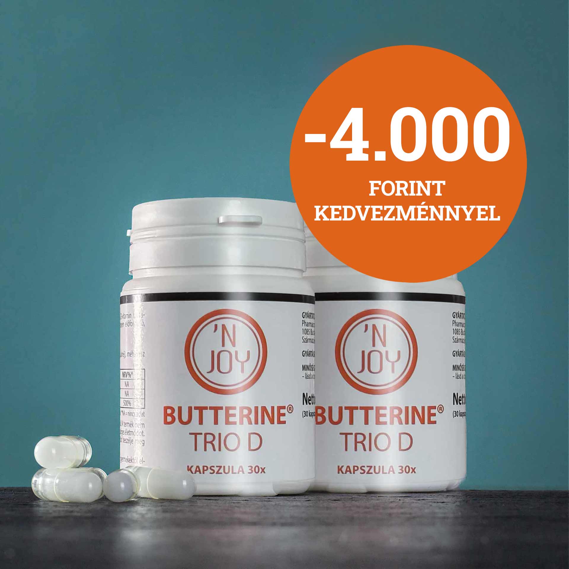2 db BUTTERINE® TRIO D kapszula 30x vajsav (butirát) és D-vitamin ...